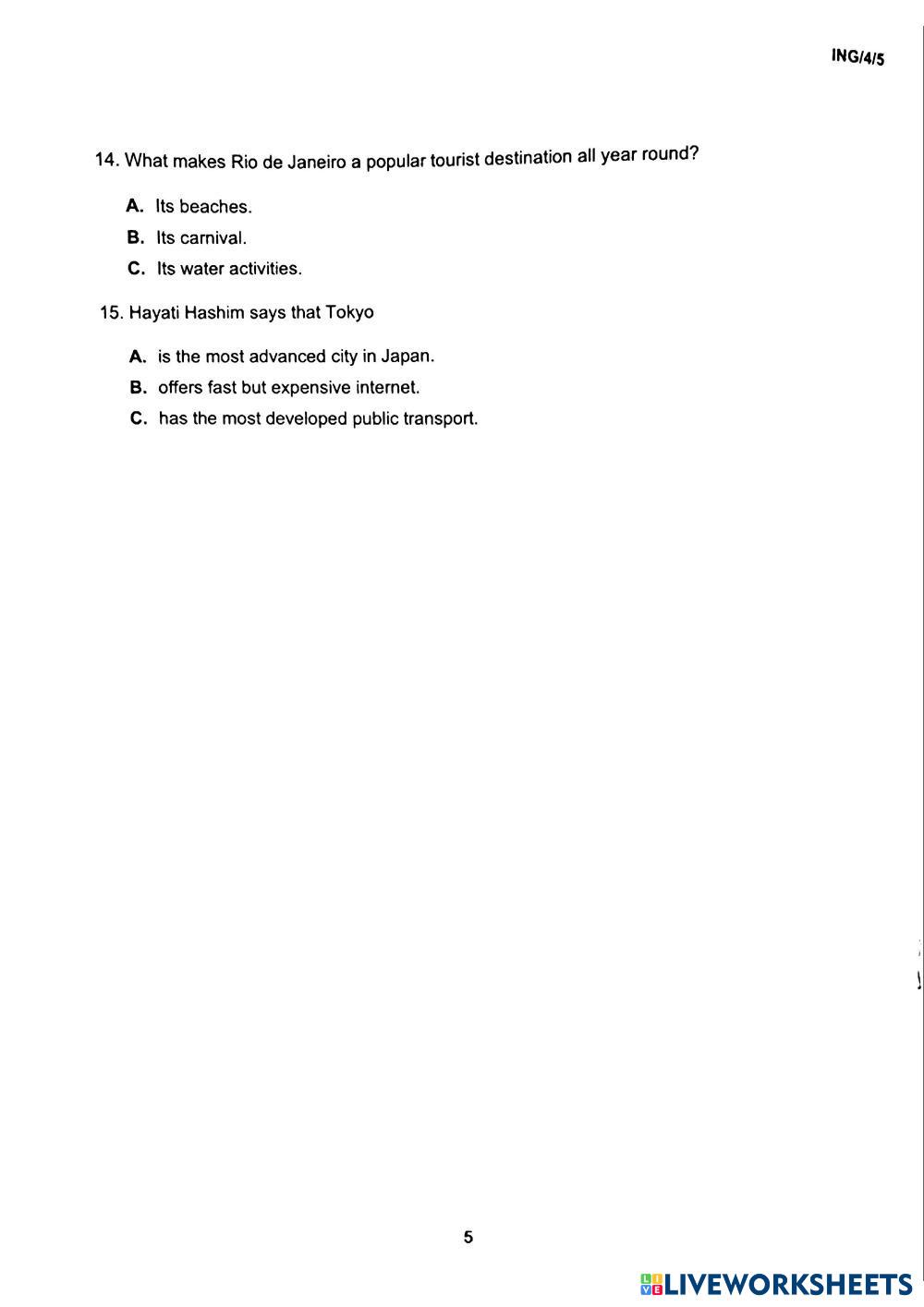 P4 (listening) … | Free Interactive Worksheets | 7385118