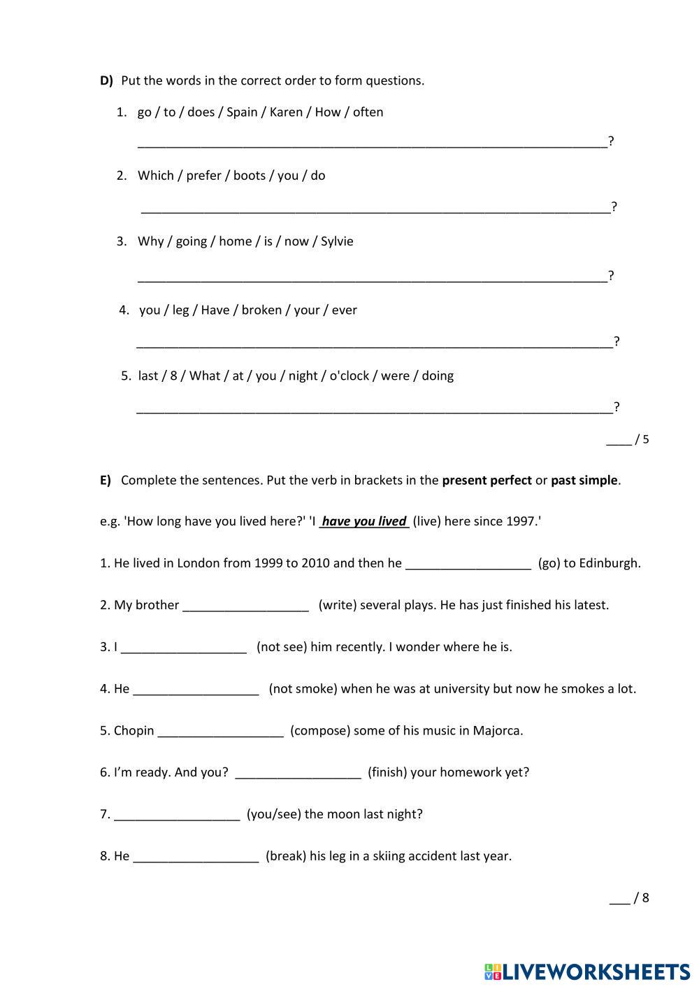 X-mas pre-int. exam | Live Worksheets