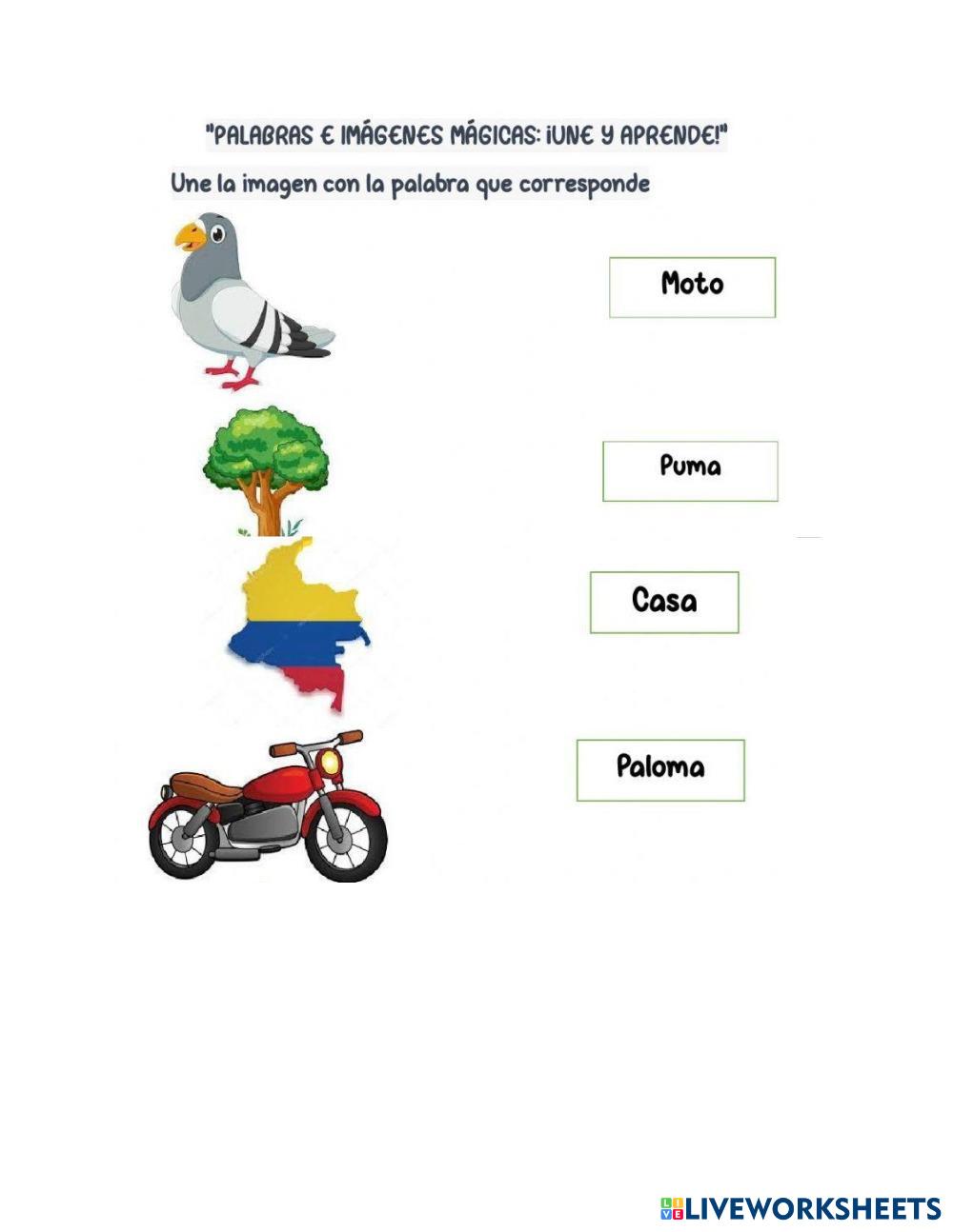 PALABRAS MAGICAS : UNE Y APRENDE | Live Worksheets