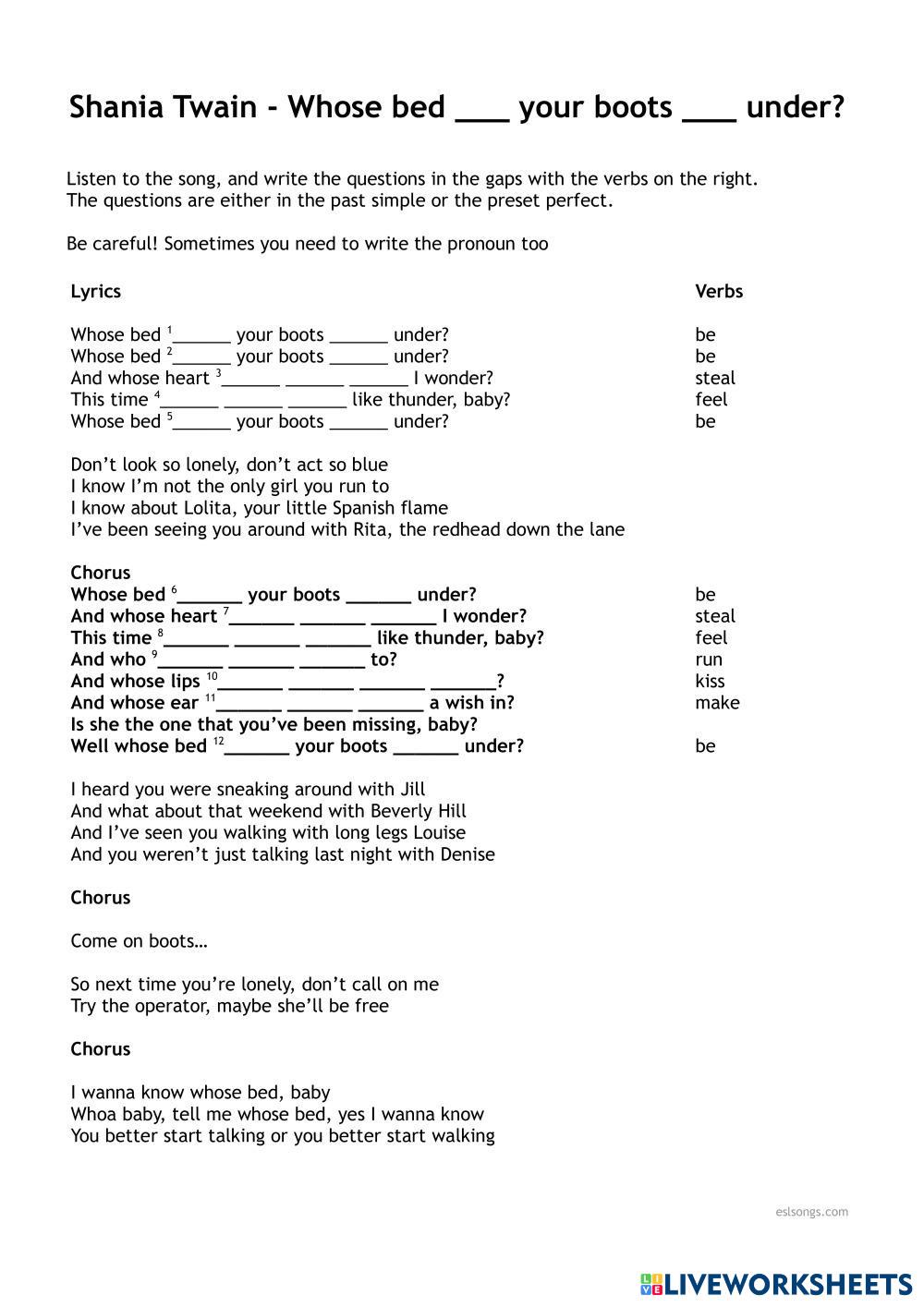 Verb Tenses and… | Free Interactive Worksheets | 7384376