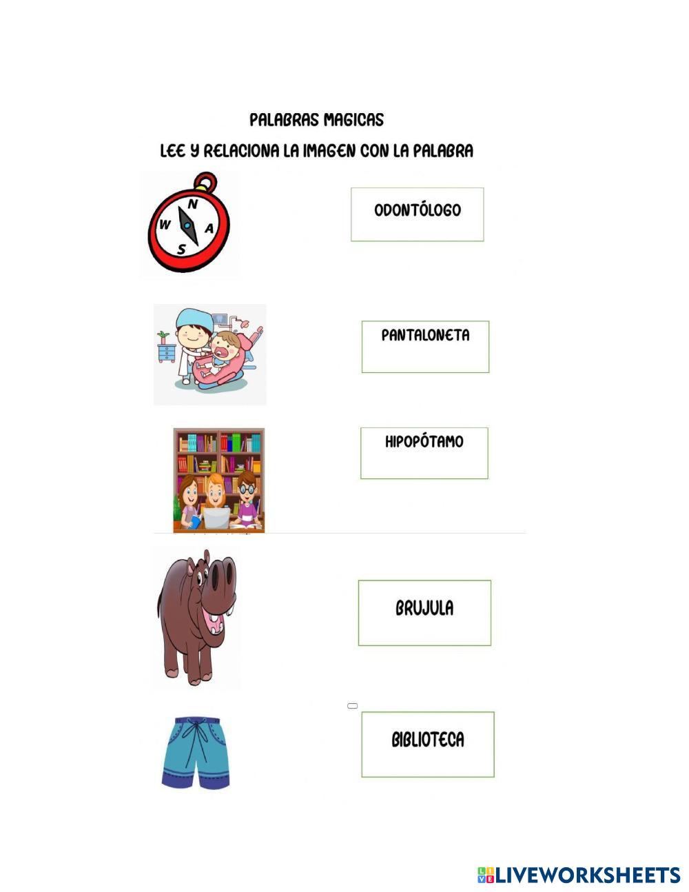 PALABRAS MAGICAS II | Live Worksheets