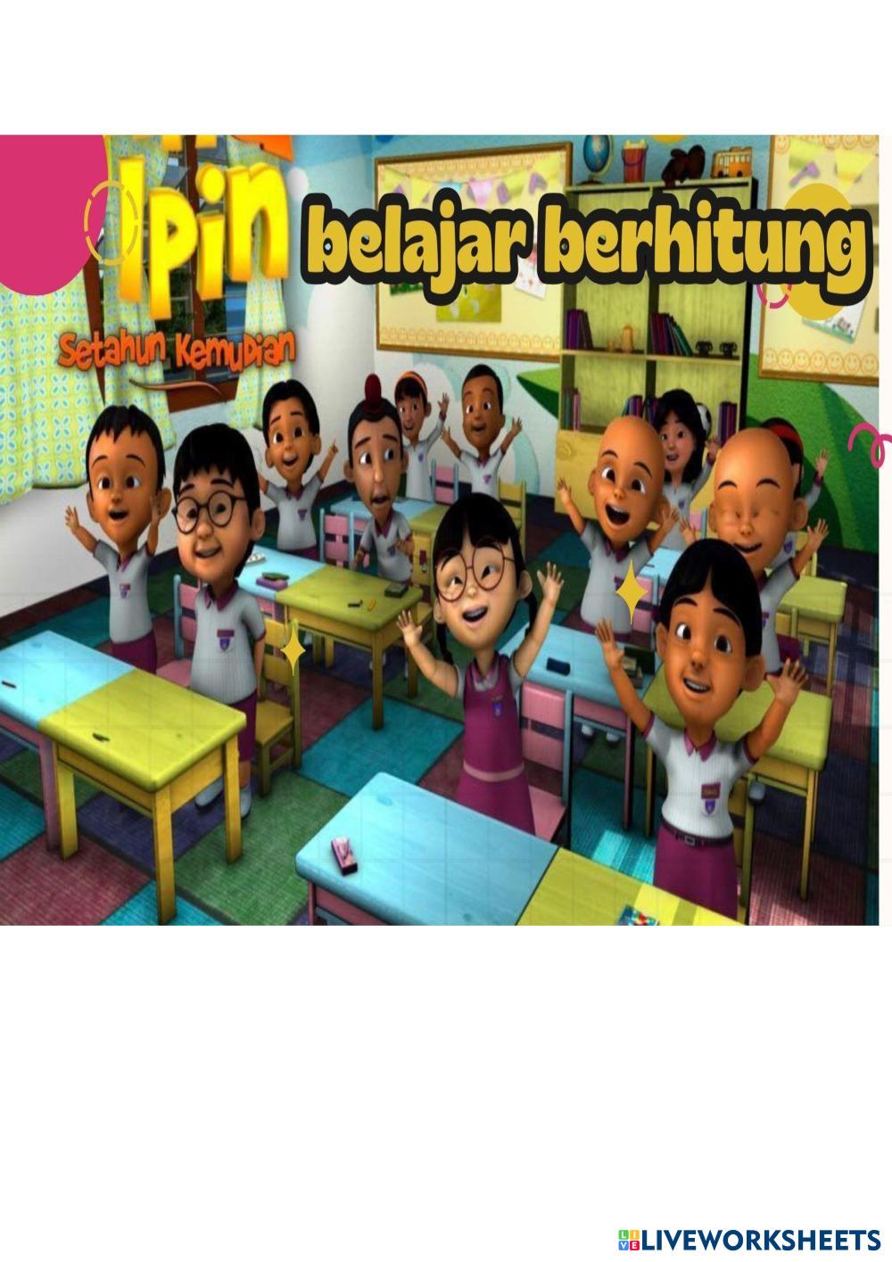belajar berhitung bersama upin ipin | Live Worksheets
