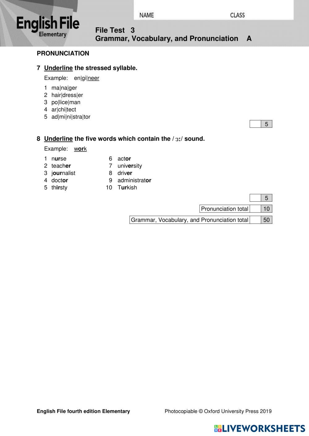 EF - Elementary… | Free Interactive Worksheets | 7386619