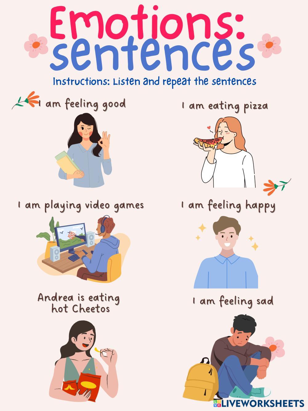 7388737 | Emotions: sentences | TeacherValeryRicharte