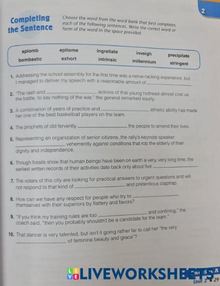 Sat Vocab Prep | Free Interactive Worksheets | 7389001