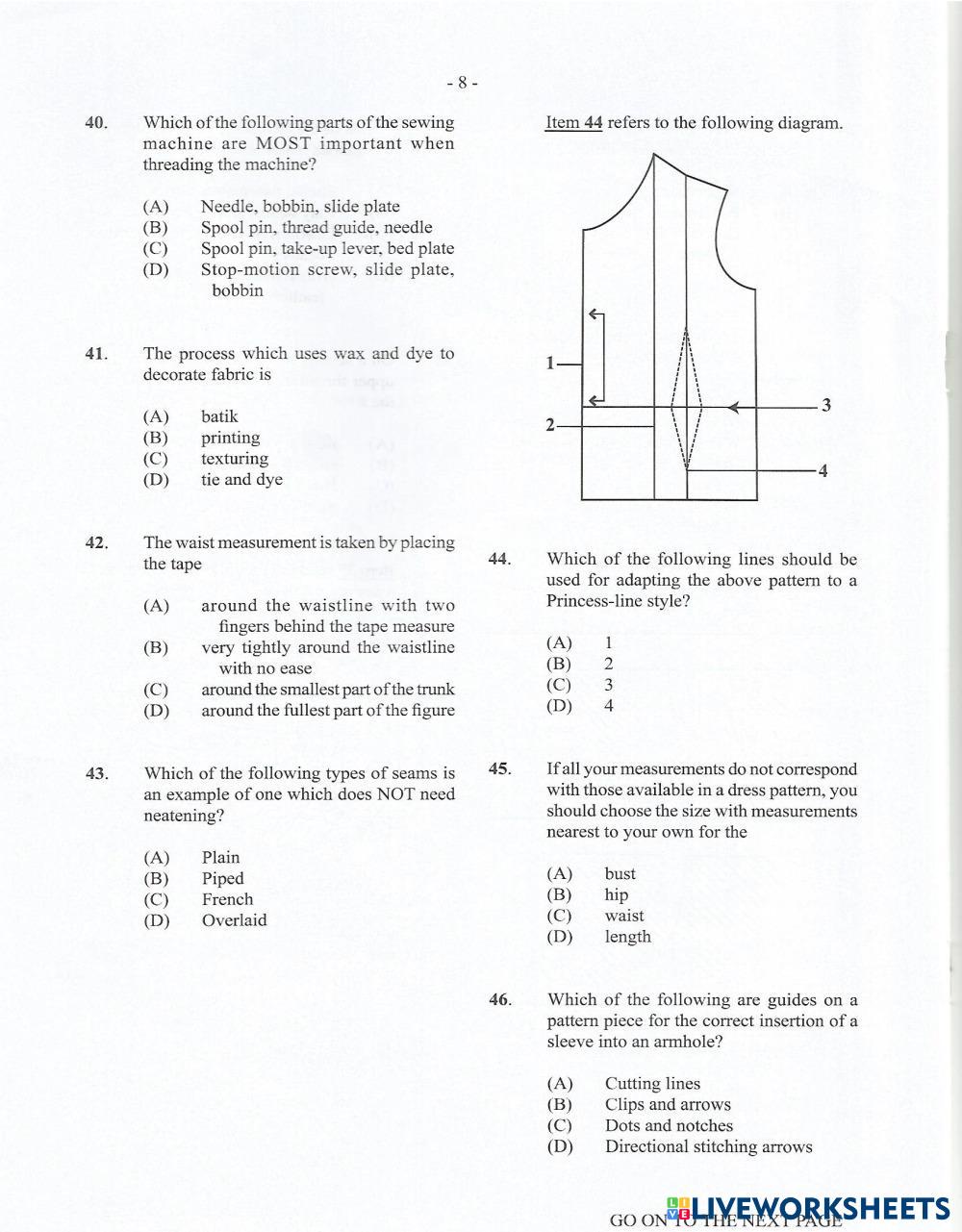 Textile Clothing and Fashion Form Five Paper 1 7389863