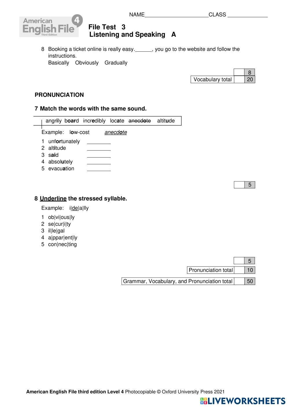 AE_F lvl 4 Gram… | Language Arts Worksheets | 7390212