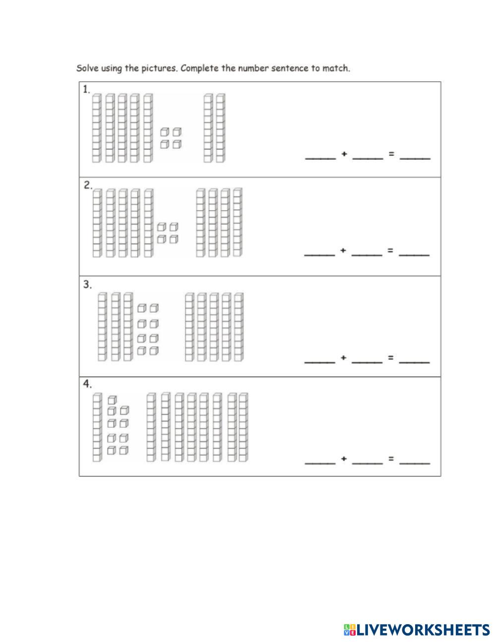 Base 10 blocks … | Free Interactive Worksheets | 7390617