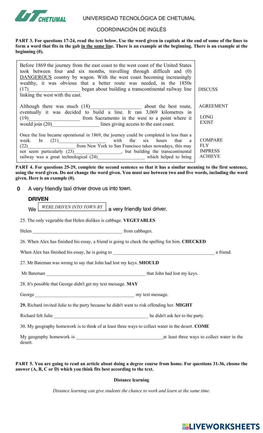 B2 READING TEST | Free Interactive Worksheets | 7390829