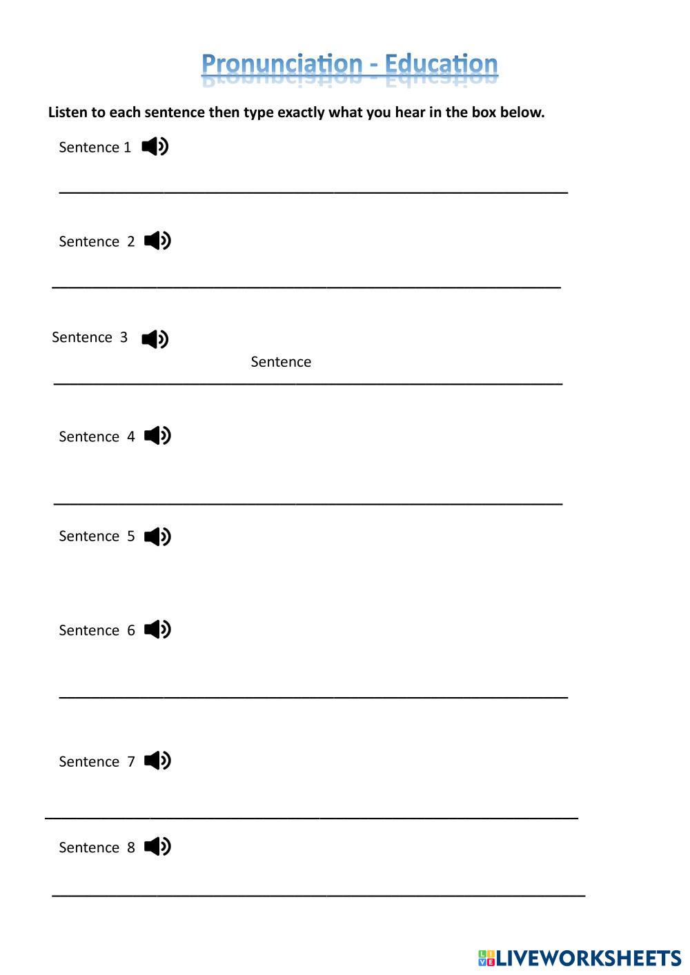 Pronunciation - Education | Live Worksheets