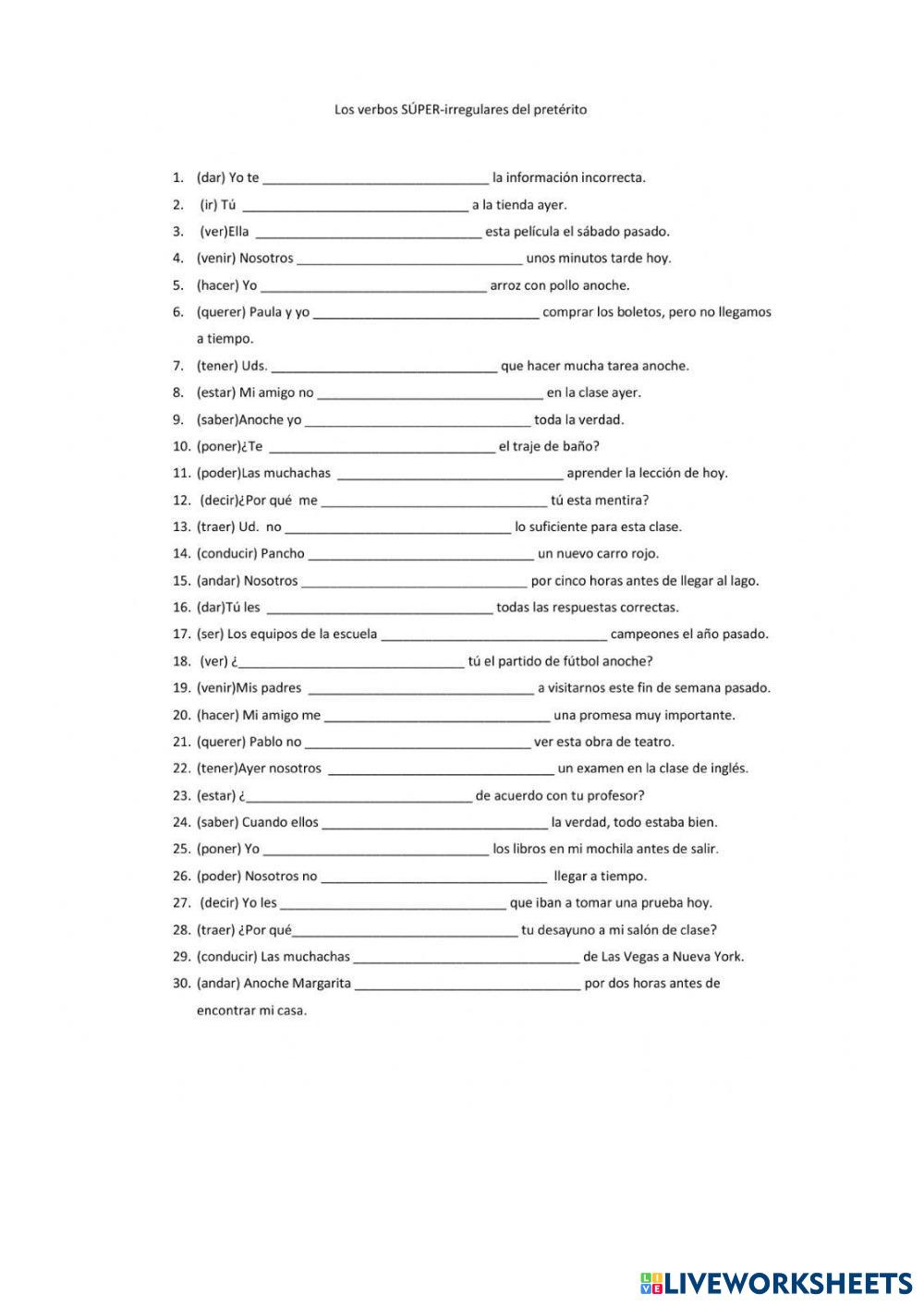 7393764 | PRETERITOS IRREGULARES | cmarquezfandino