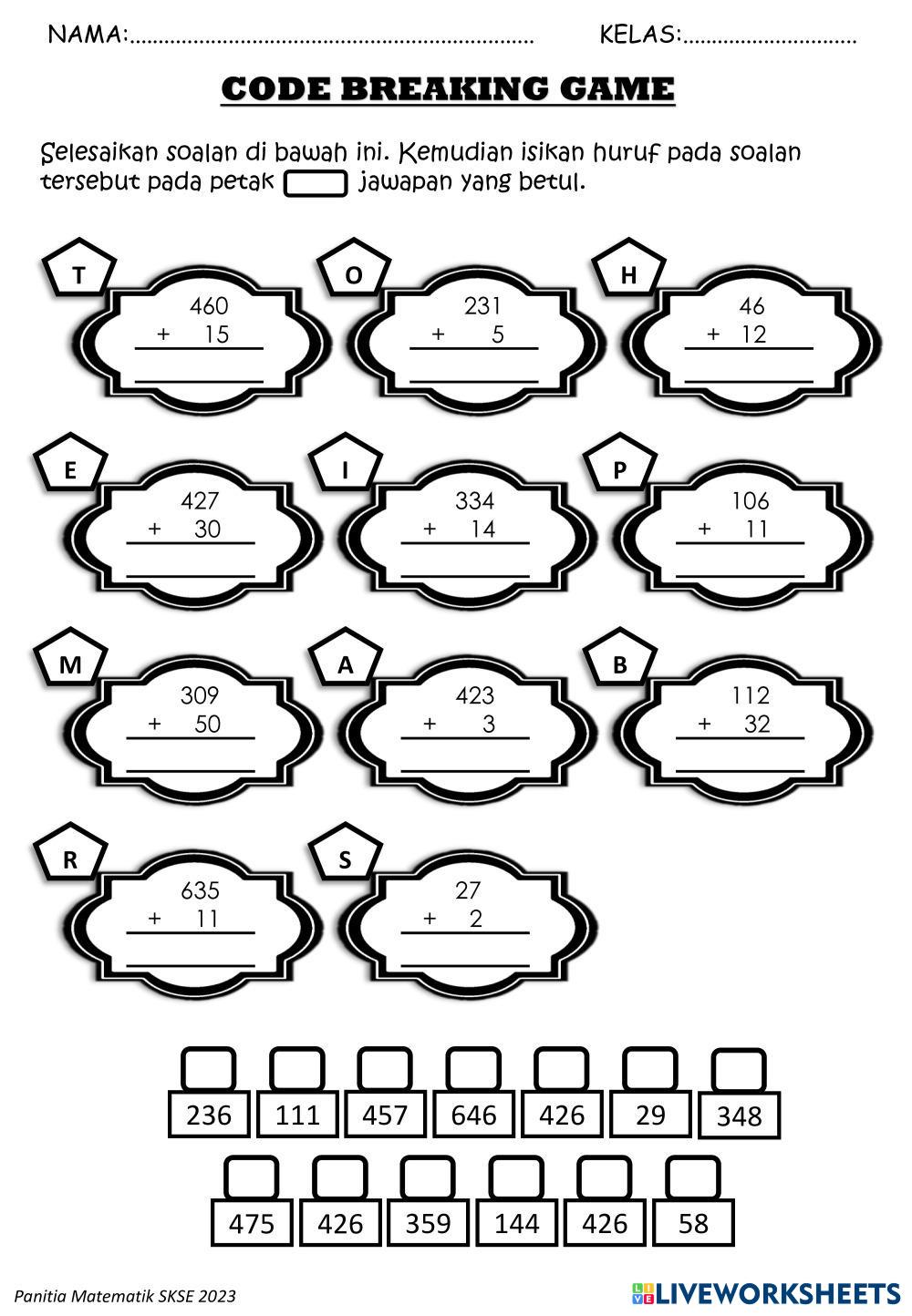 CODE BREAKING GAME Live Worksheets code-breaking-game-live-worksheets