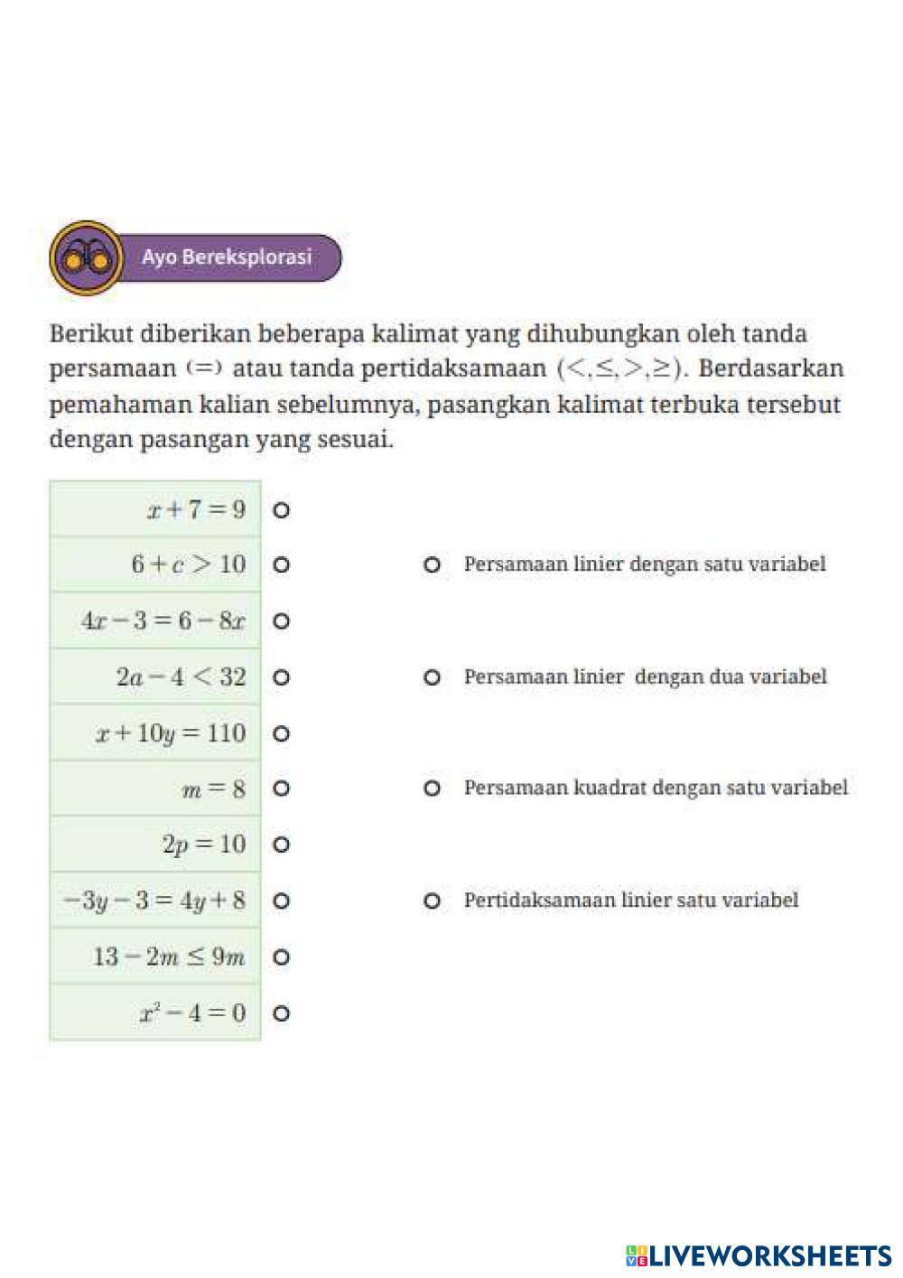 PLSV 7398115 | Amanah | Live Worksheets