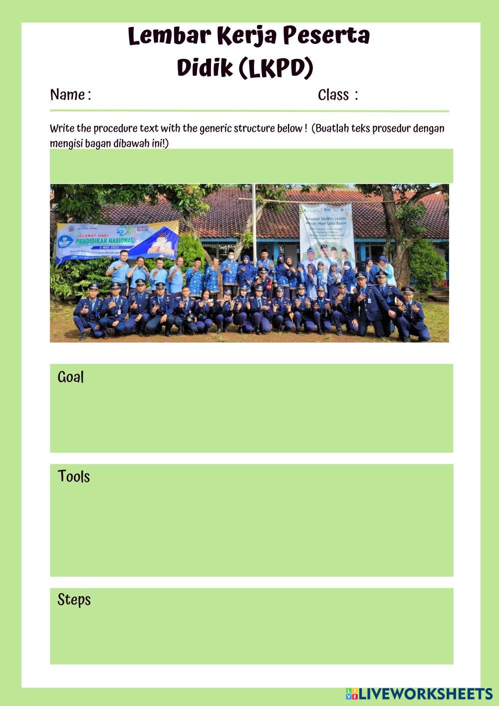 LKPD Procedure Text | Live Worksheets