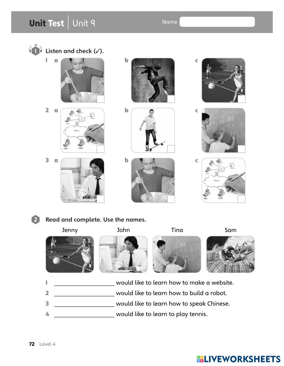 INTER 4 - UNIT 9 | Live Worksheets