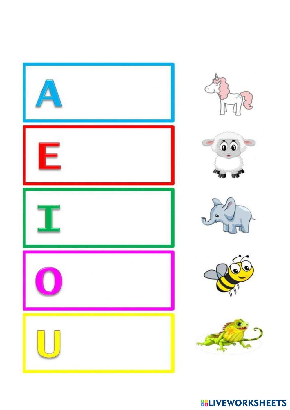 las vocales | Live Worksheets