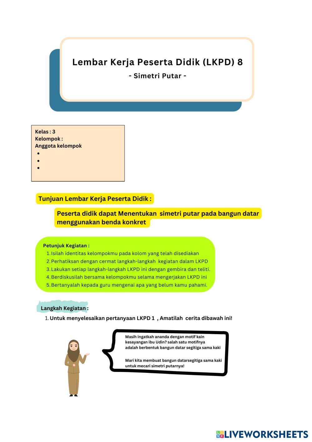 LKPD 8 (SIMETRI PUTAR) | Live Worksheets