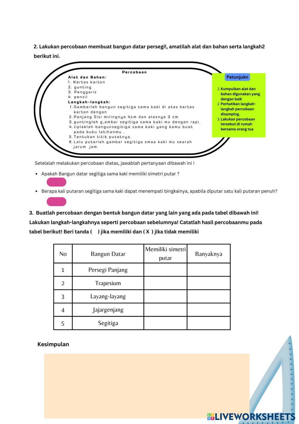 LKPD 8 (SIMETRI PUTAR) | Live Worksheets