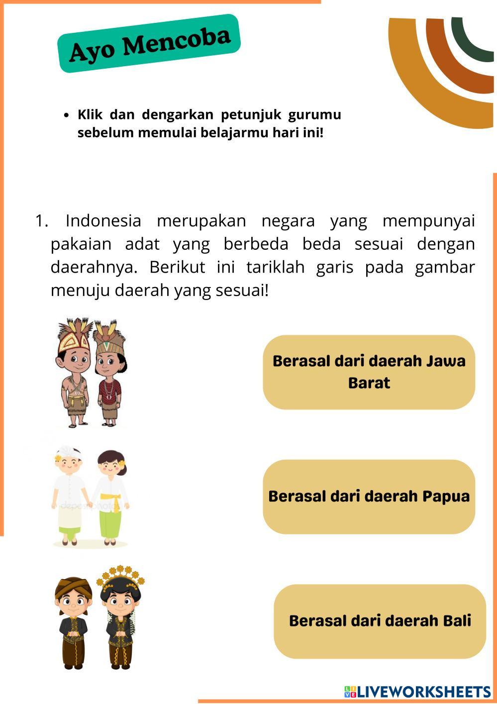Keragaman Budaya di Indonesia | Live Worksheets