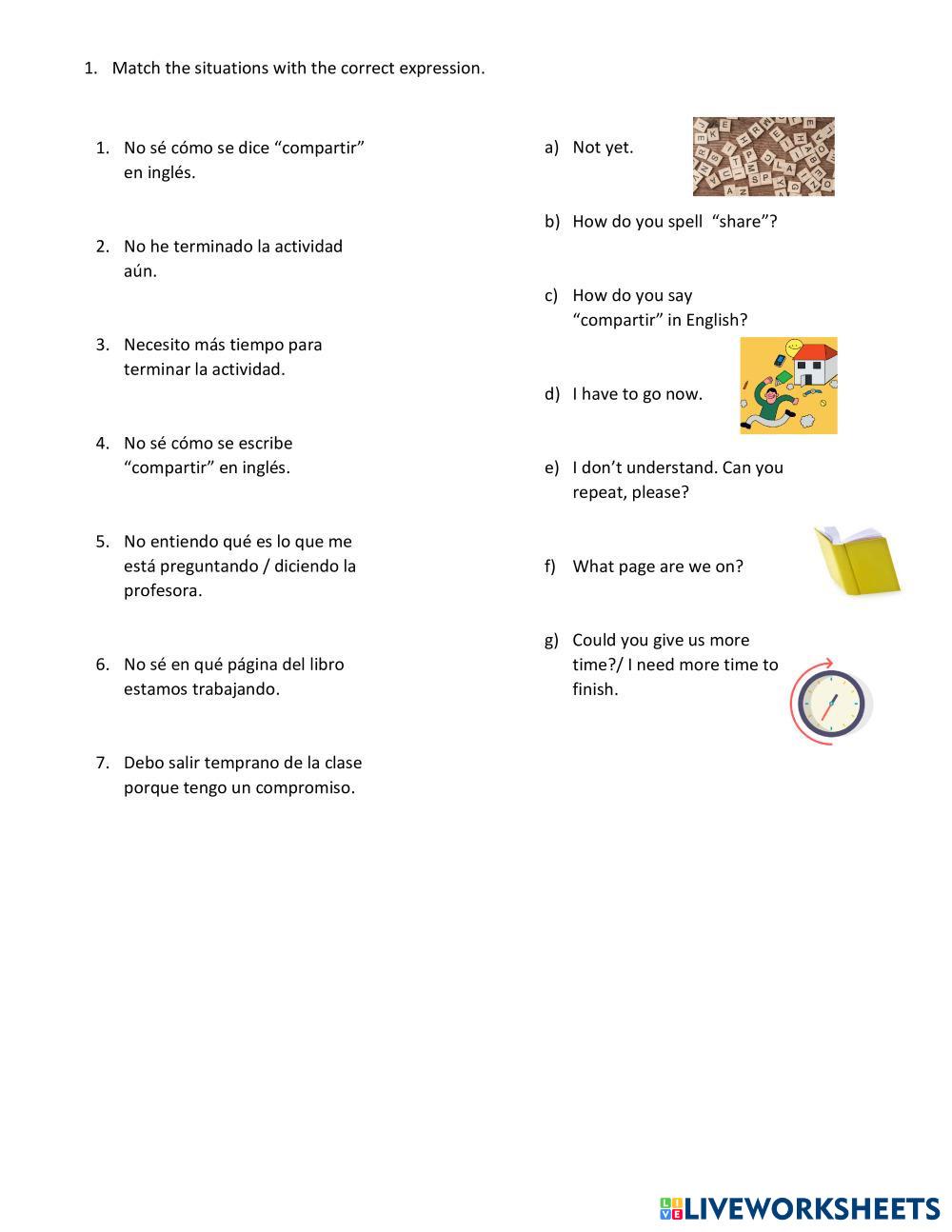 Useful Language A1 | Live Worksheets