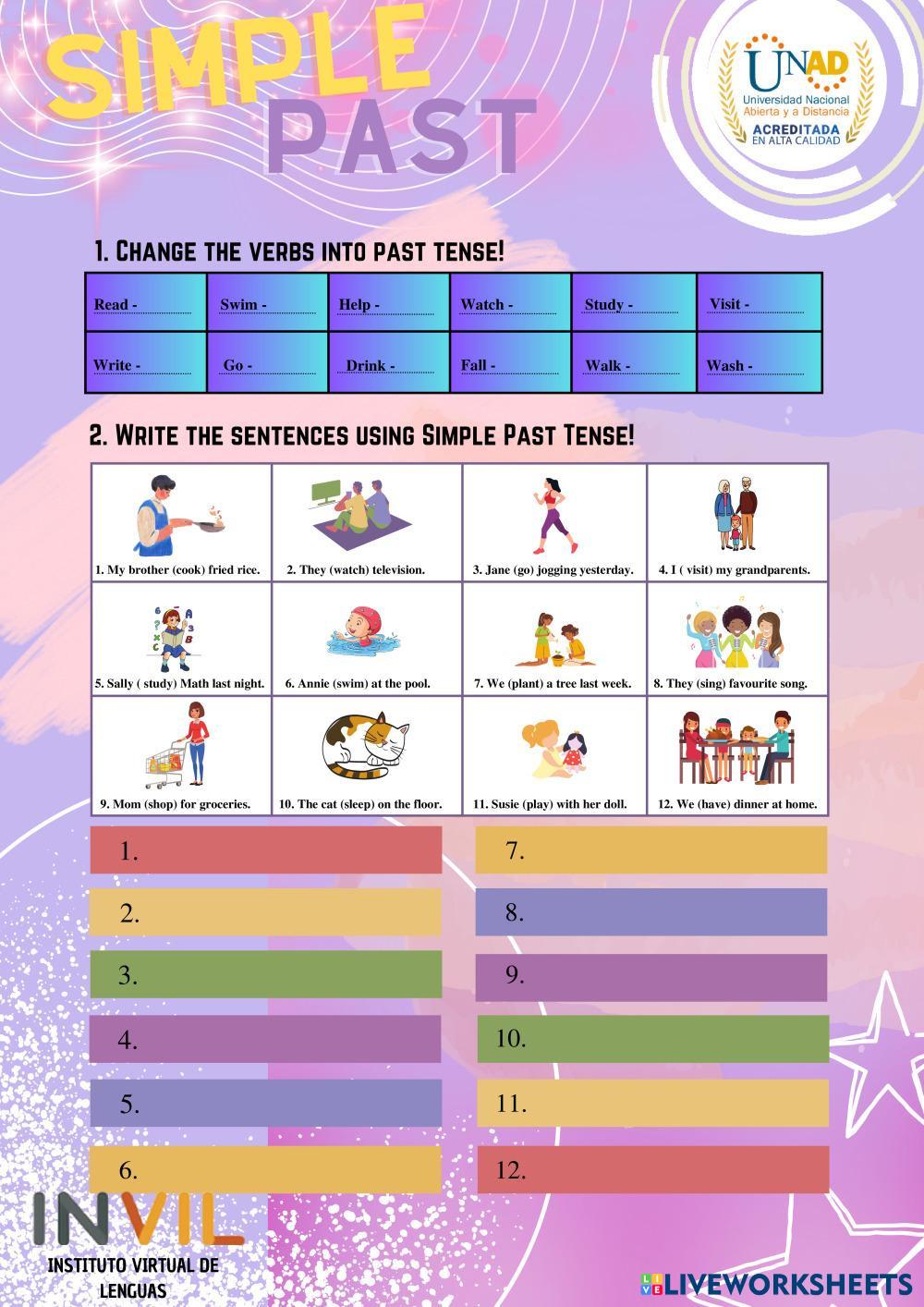 Simple Past | Free Interactive Worksheets | 7405736