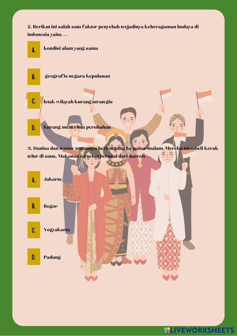 Kekayaan Budaya… | Free Interactive Worksheets | 7406884