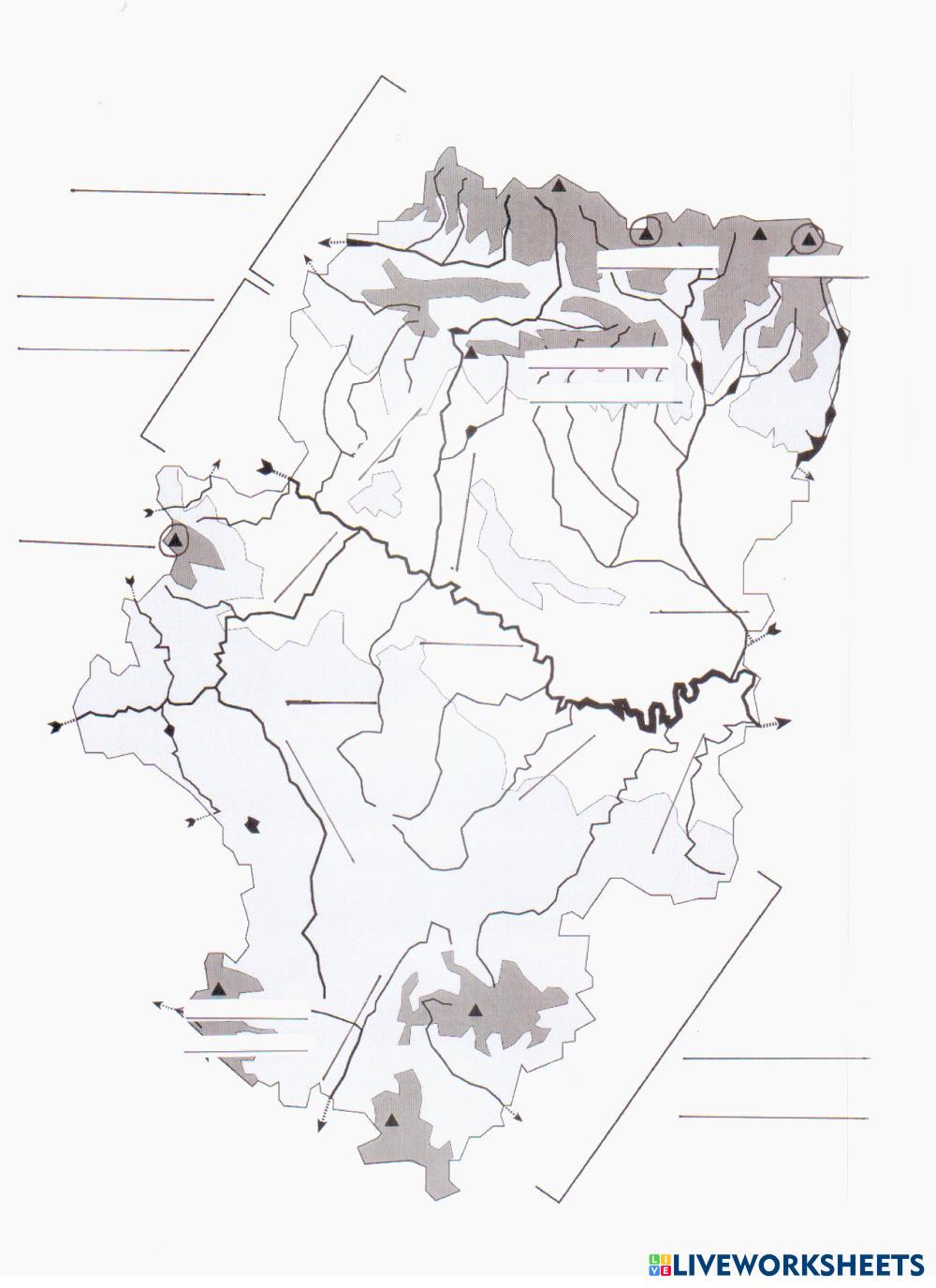 Mapas mudo, ARAGON físico | Live Worksheets