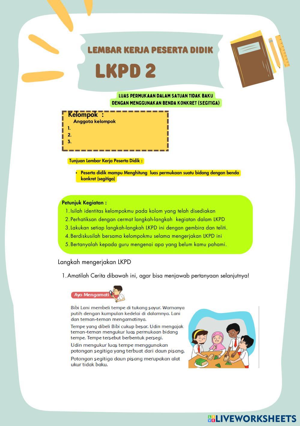 LKPD 2 (LUAS PERMUKAAN BANGUN DATAR DALAM SATUAN TIDAK BAKU DENGAN ...