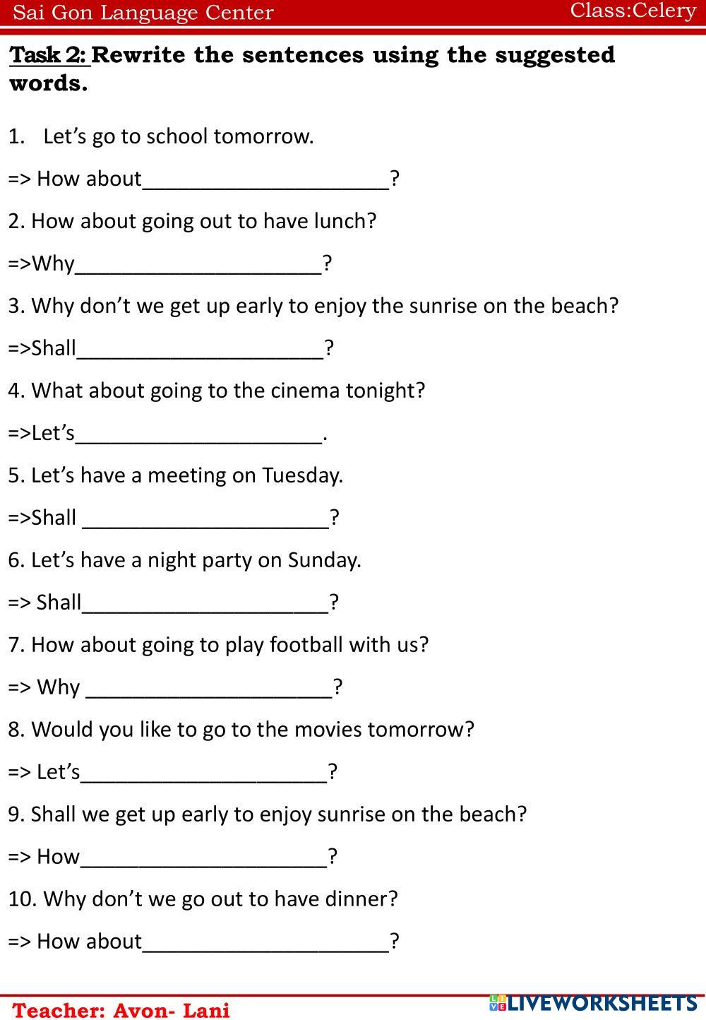 CELERY | Free Interactive Worksheets | 7411047