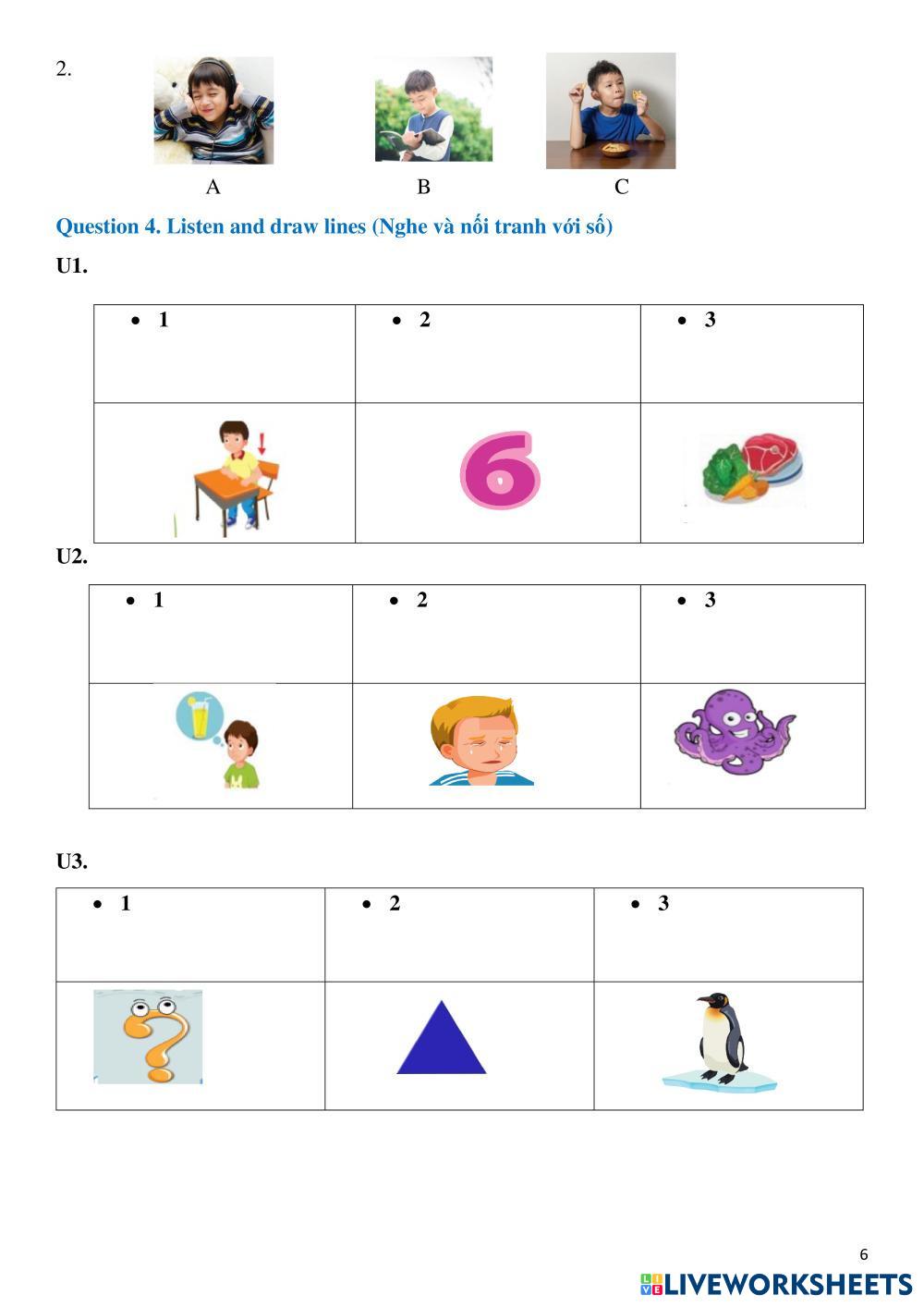 G2 ÔN TẬP NGHE … | Free Interactive Worksheets | 2242851