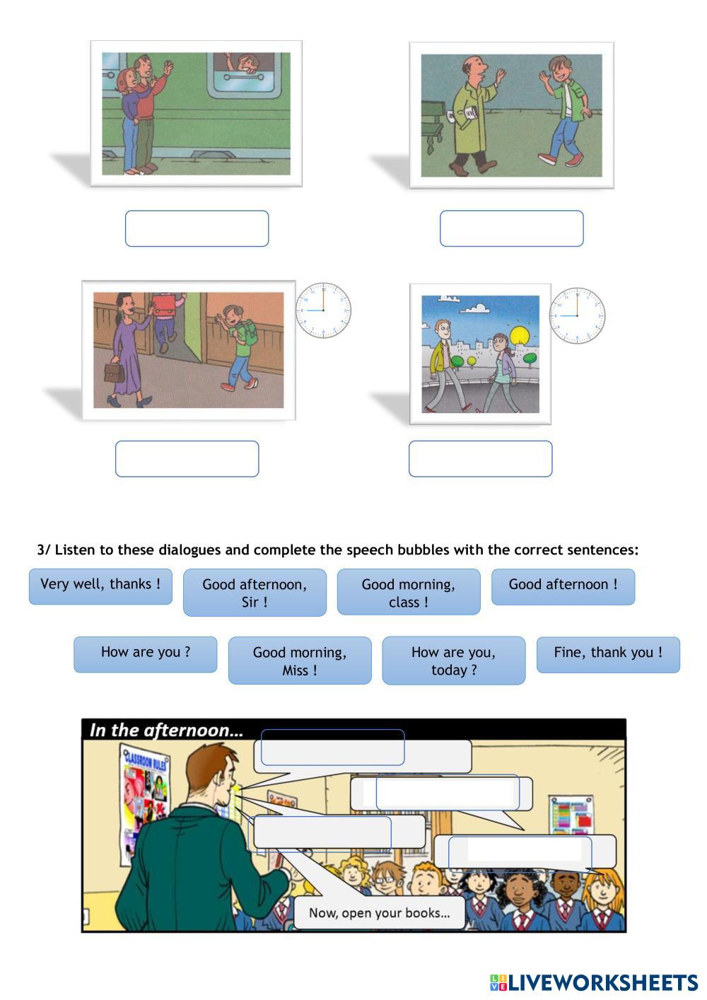 Greetings | Free Interactive Worksheets | 7411985