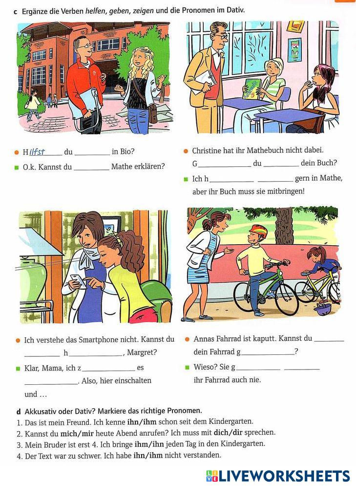 Dativ und Akk | Free Interactive Worksheets | 7412250