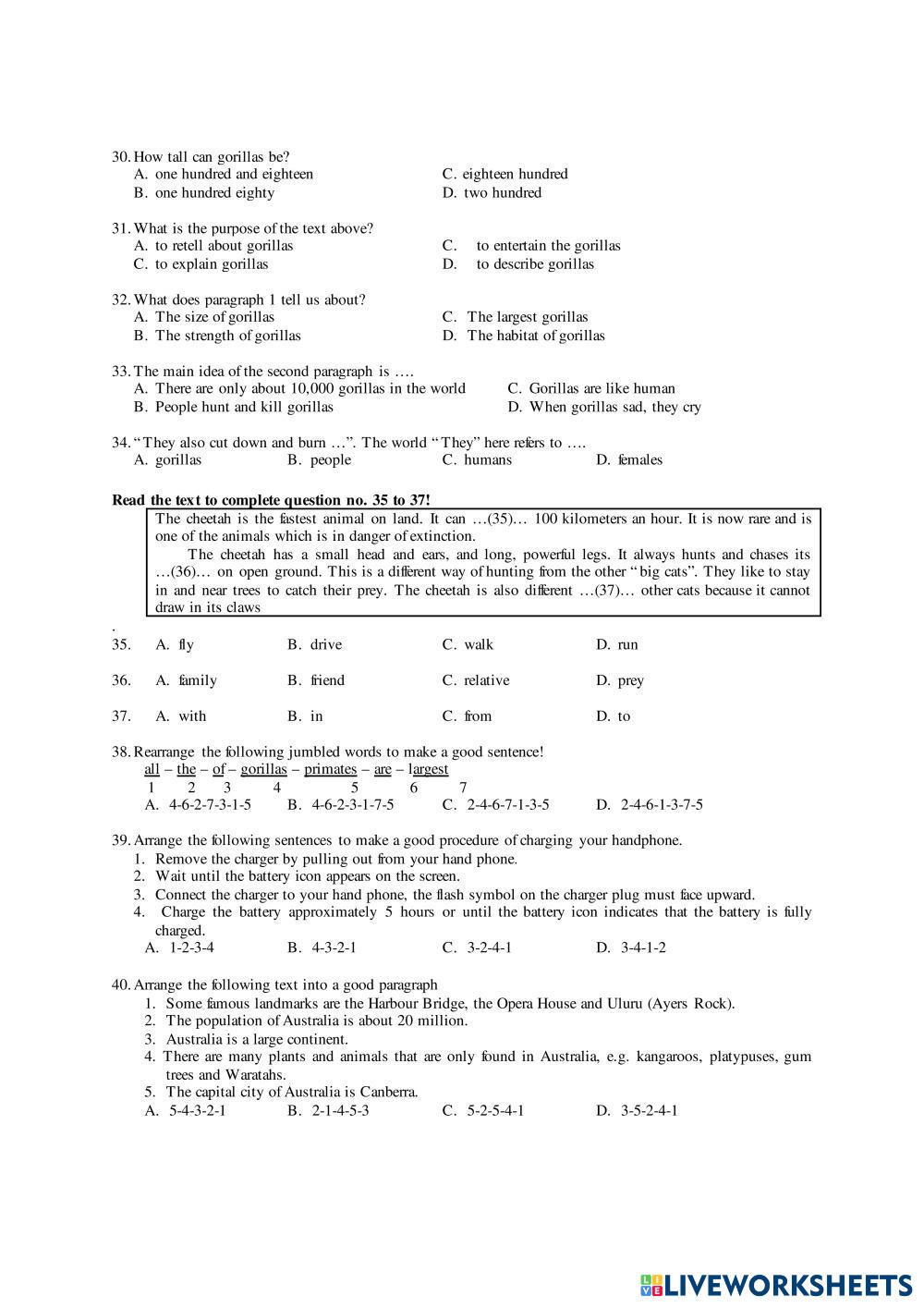 7413637 | English basic test | Roger | LiveWorksheets