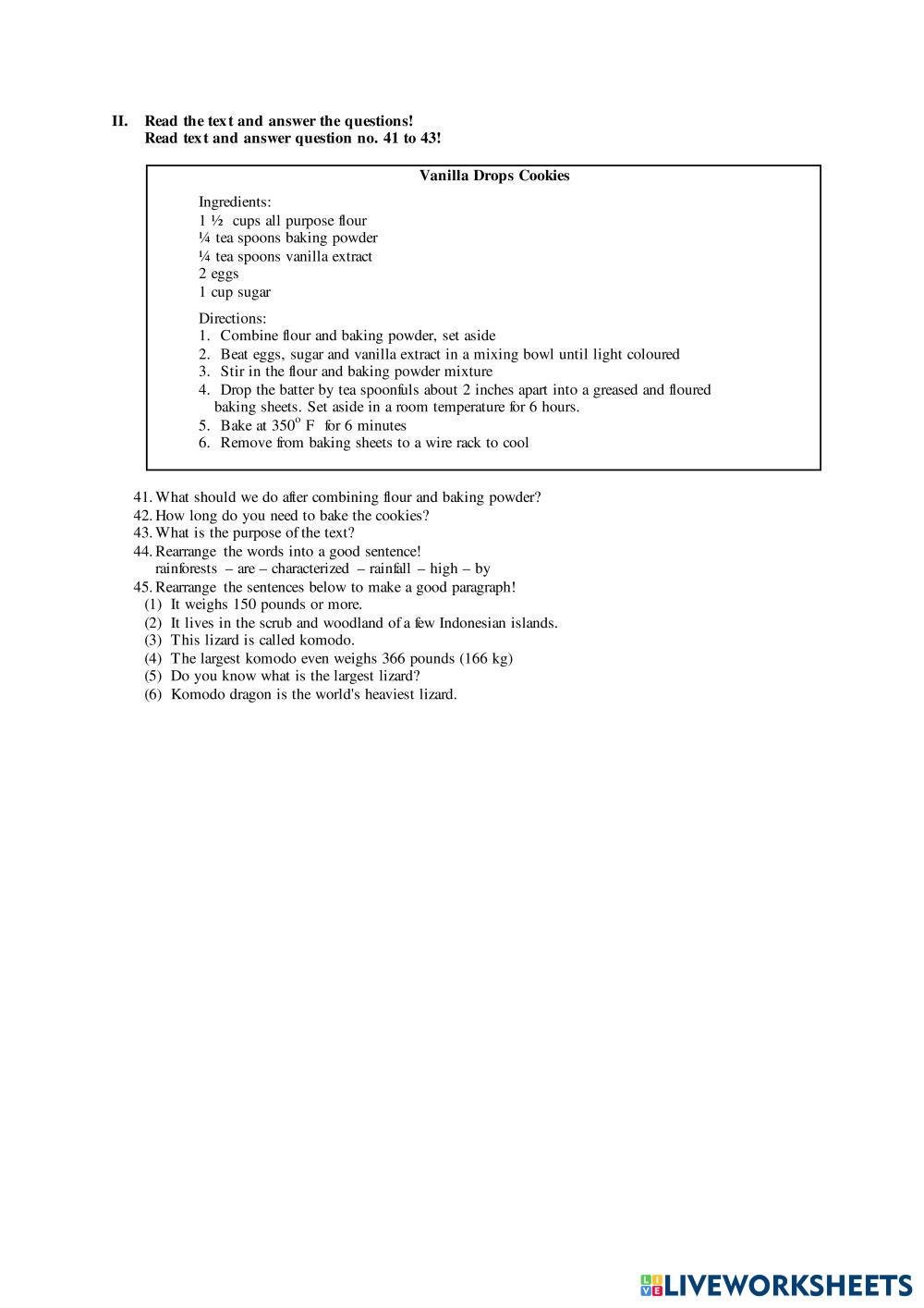 7413637 | English basic test | Roger | LiveWorksheets