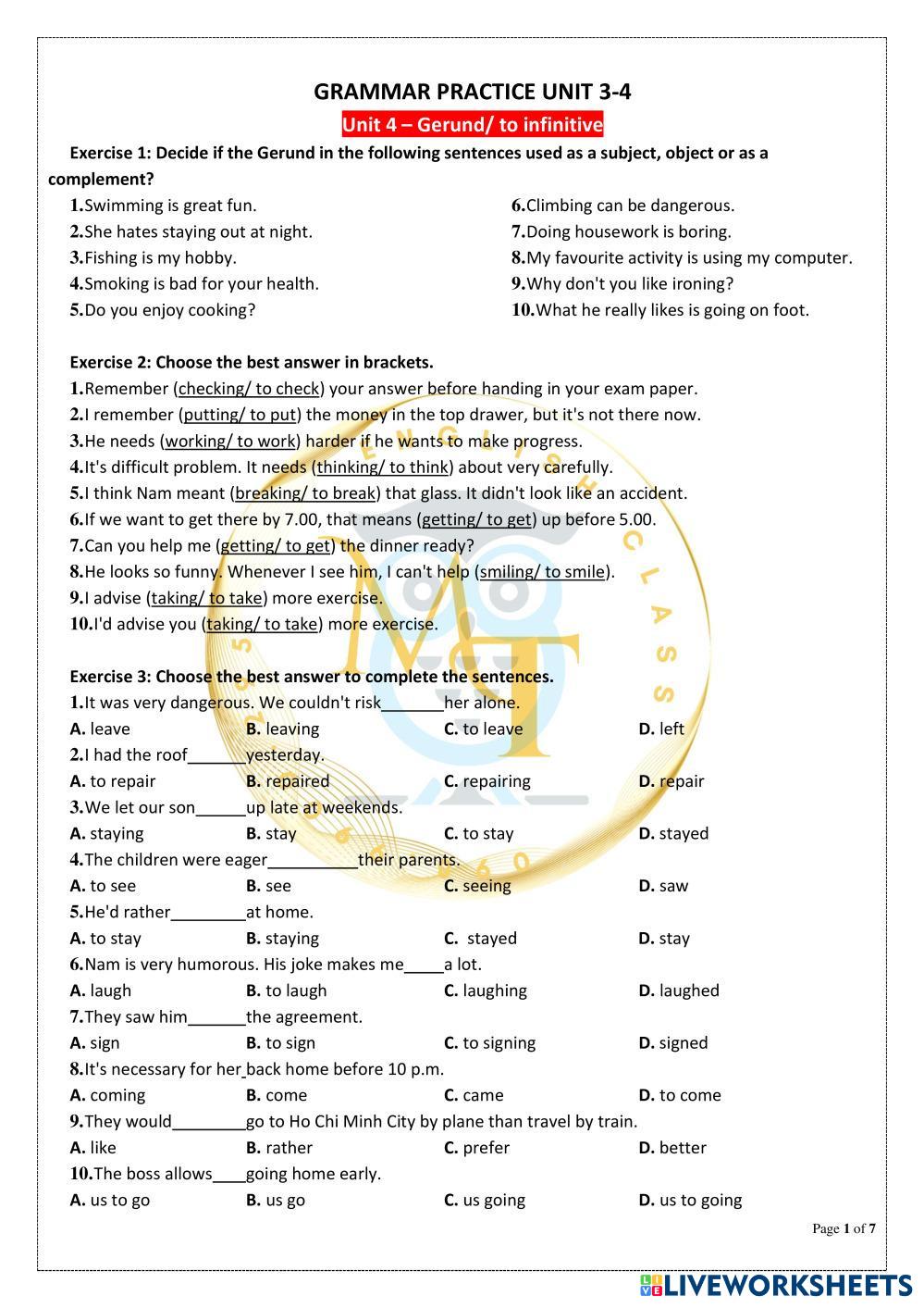 E11. Grammar - Unit 3 - 4 7418491 | mtrn | Live