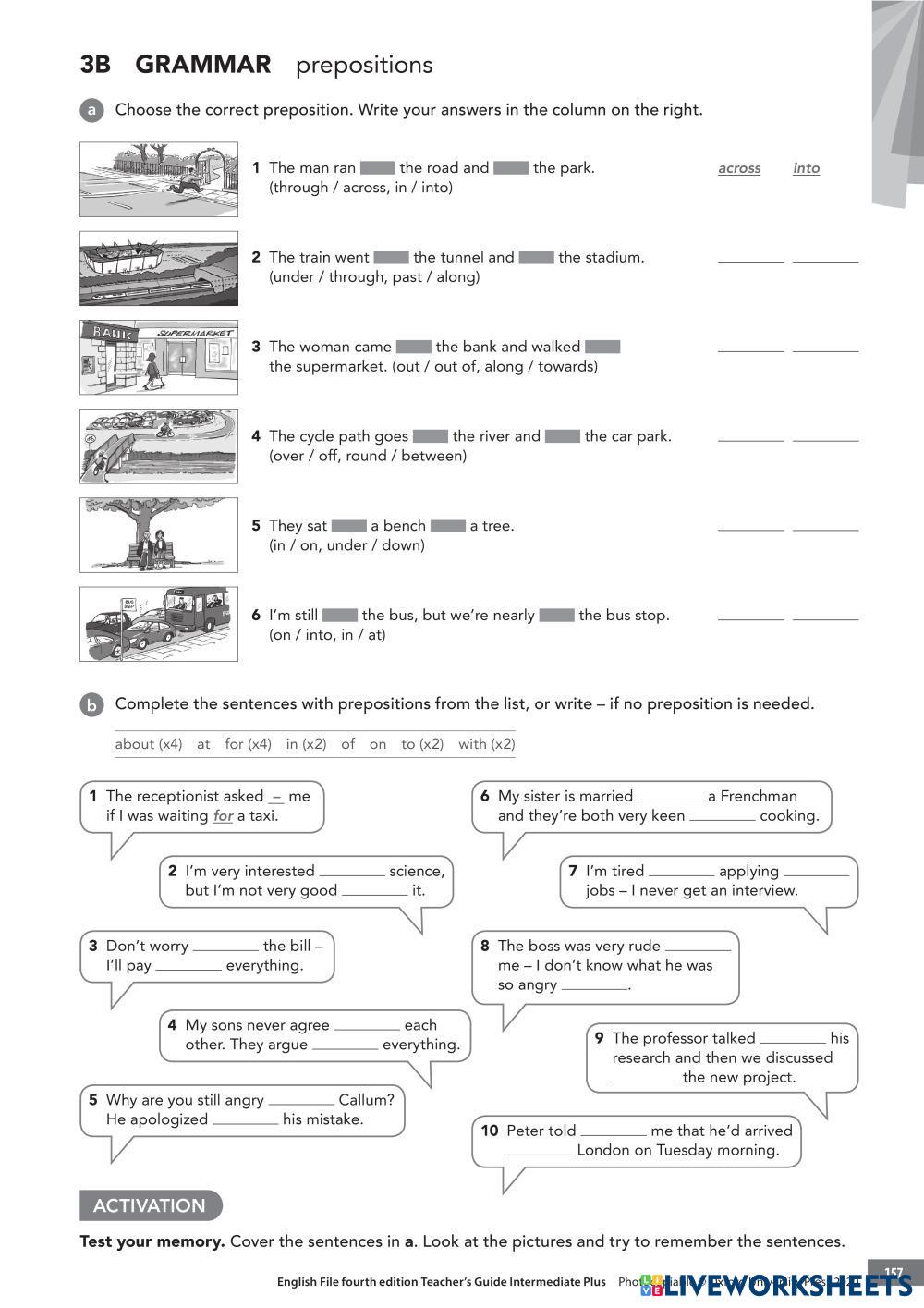 Prepositions B2.1 | Live Worksheets