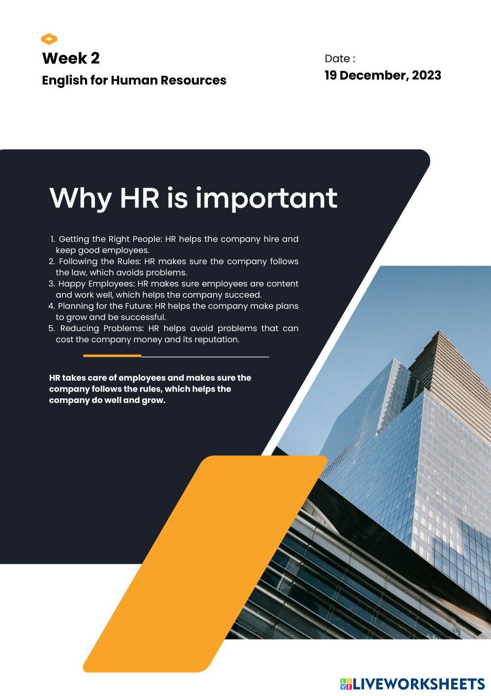HR roles | Live Worksheets