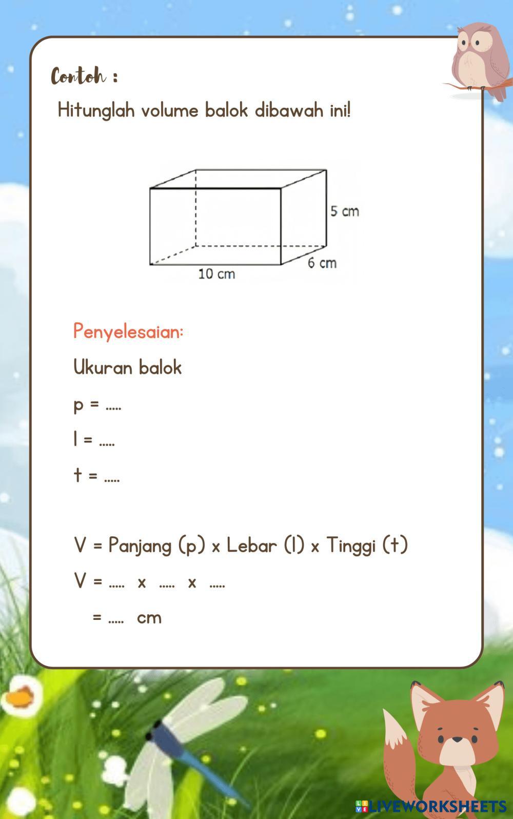 LKPD Matematika Volume Balok dan Kubus | Live Worksheets