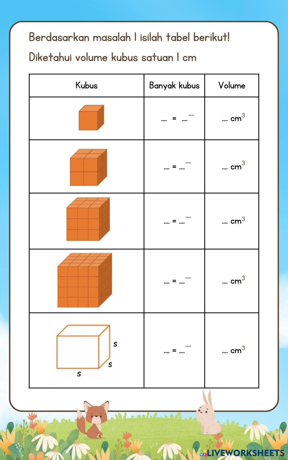 LKPD Matematika Volume Balok dan Kubus | Live Worksheets