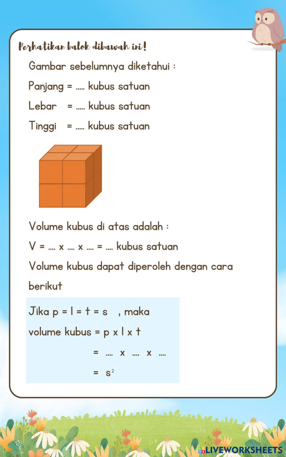 LKPD Matematika Volume Balok dan Kubus | Live Worksheets