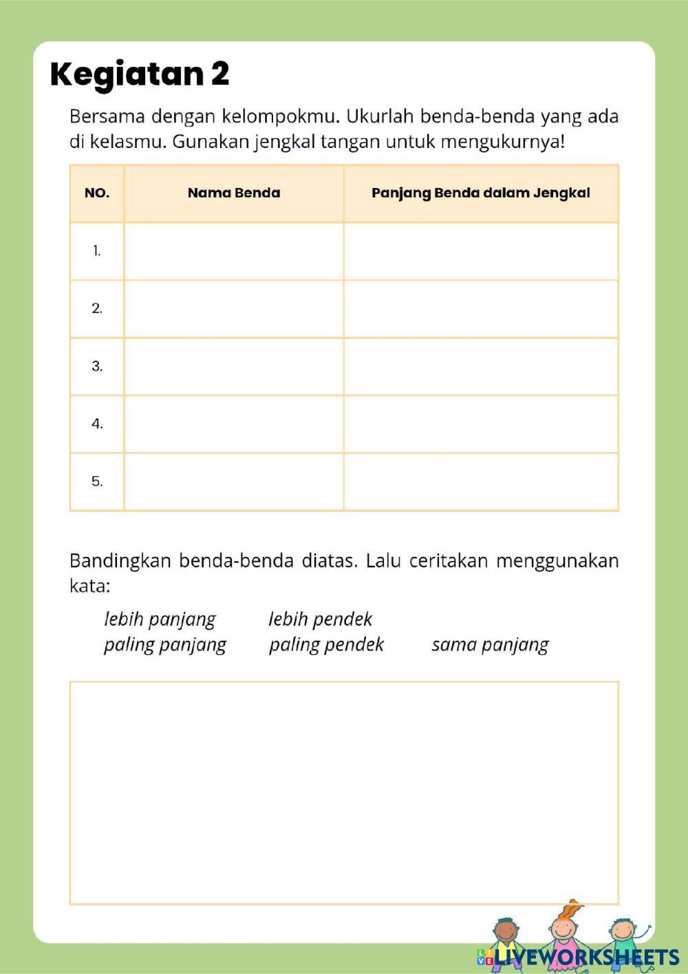 LKPD Matematika Kelas 1 SD | Live Worksheets