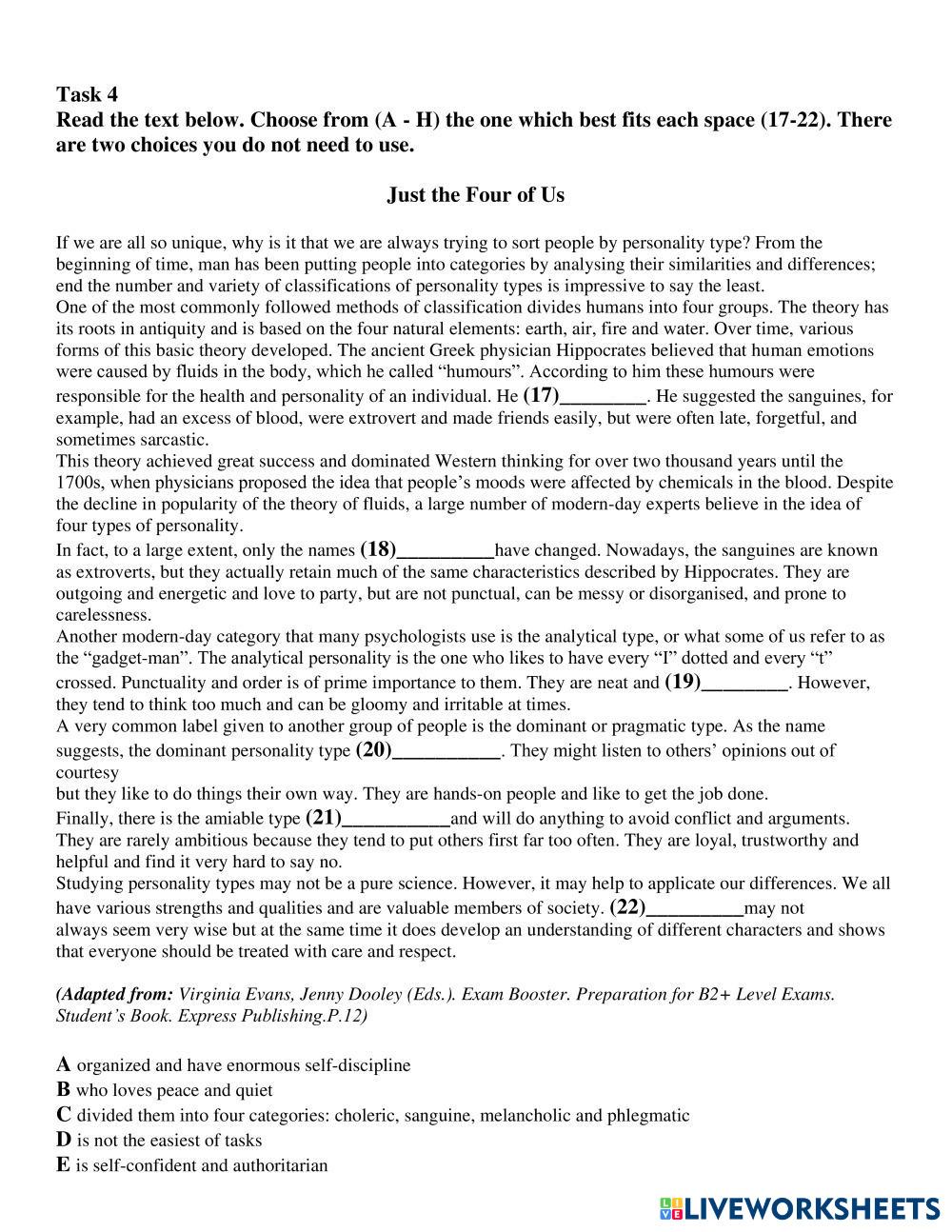 Semester I reading 11th grade | LiveWorksheets | 7435408