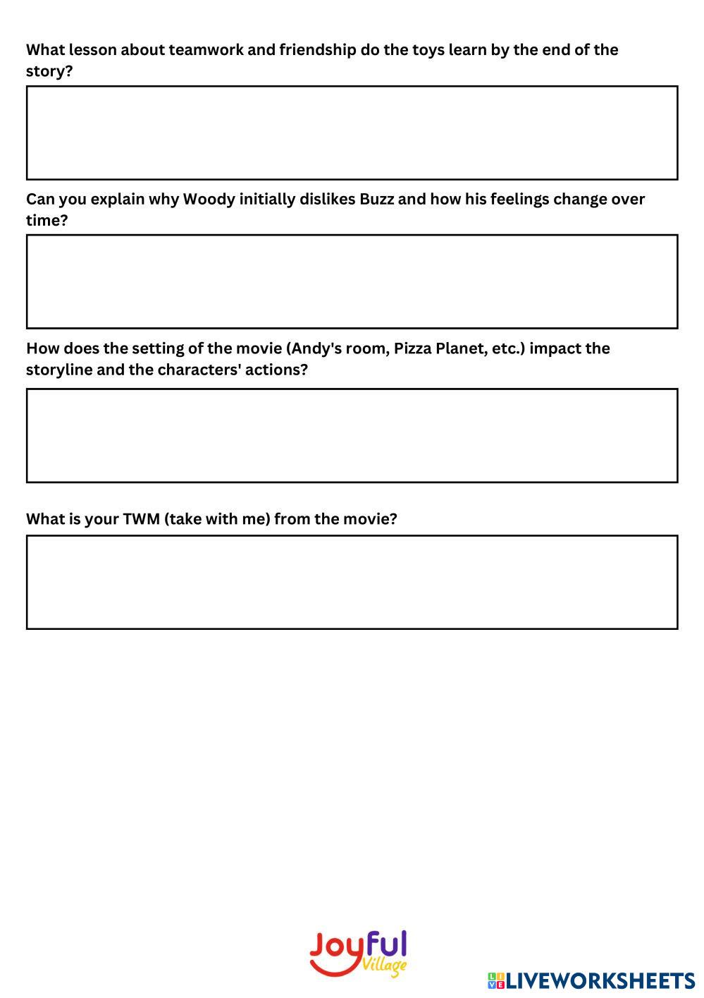 Toy Story Reflection | Live Worksheets
