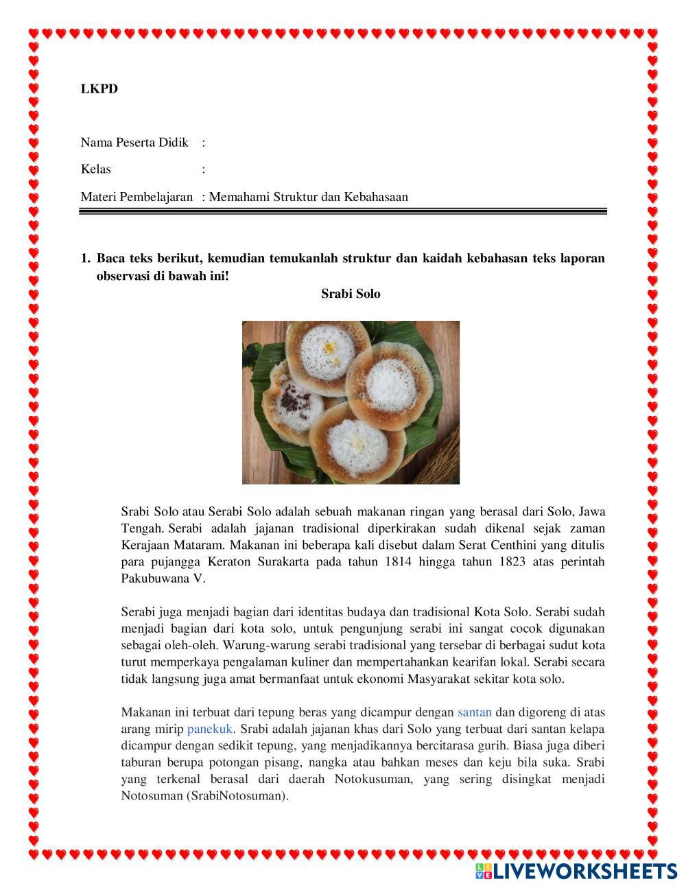 LKPD teks LHO | Free Interactive Worksheets | 7436775