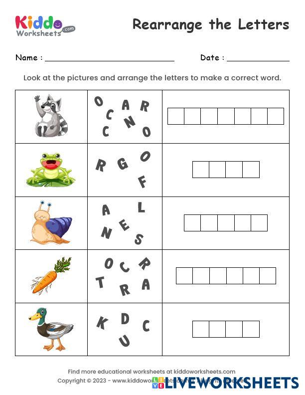 Arrange the words | Live Worksheets