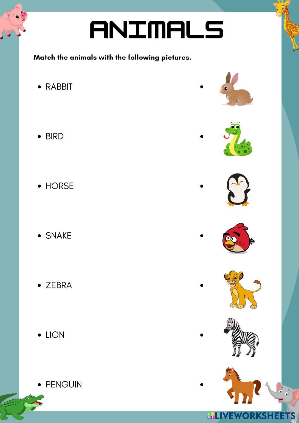 Animales | Live Worksheets