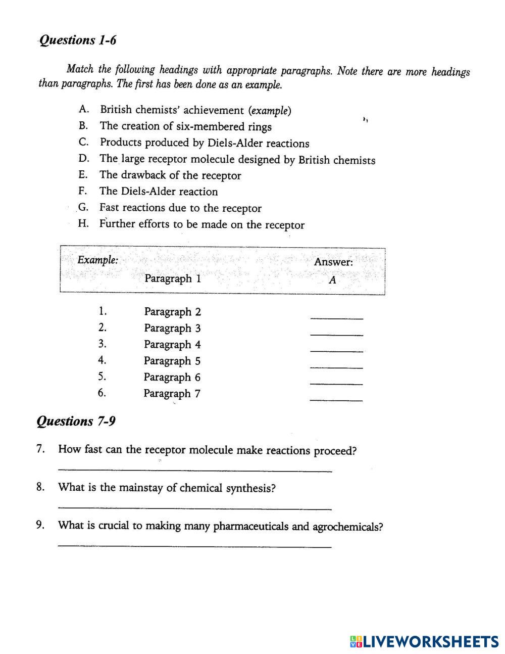 L2- Reading - mini test 1 | Live Worksheets