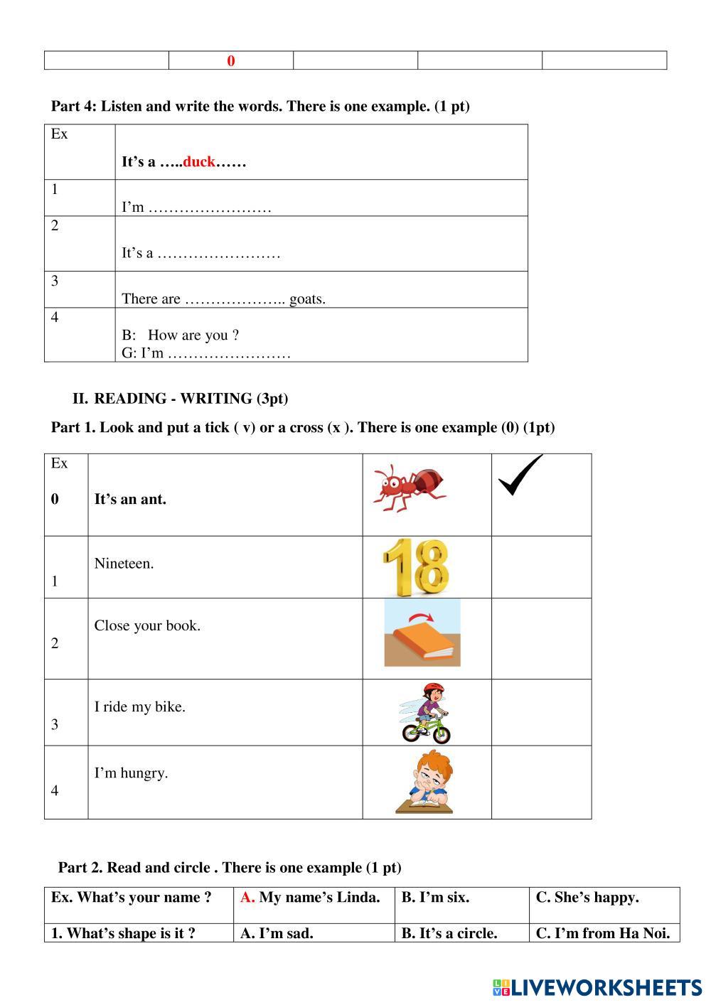 TEST 1 -SMART START 2 | Live Worksheets