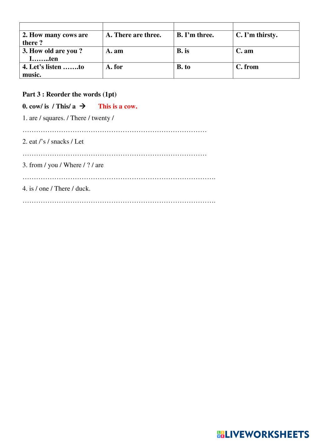 TEST 1 -SMART START 2 | Live Worksheets