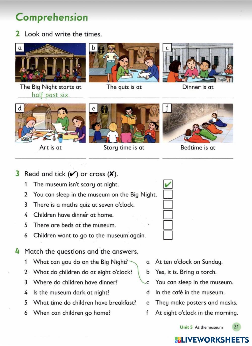 AT THE MUSEUM | Live Worksheets
